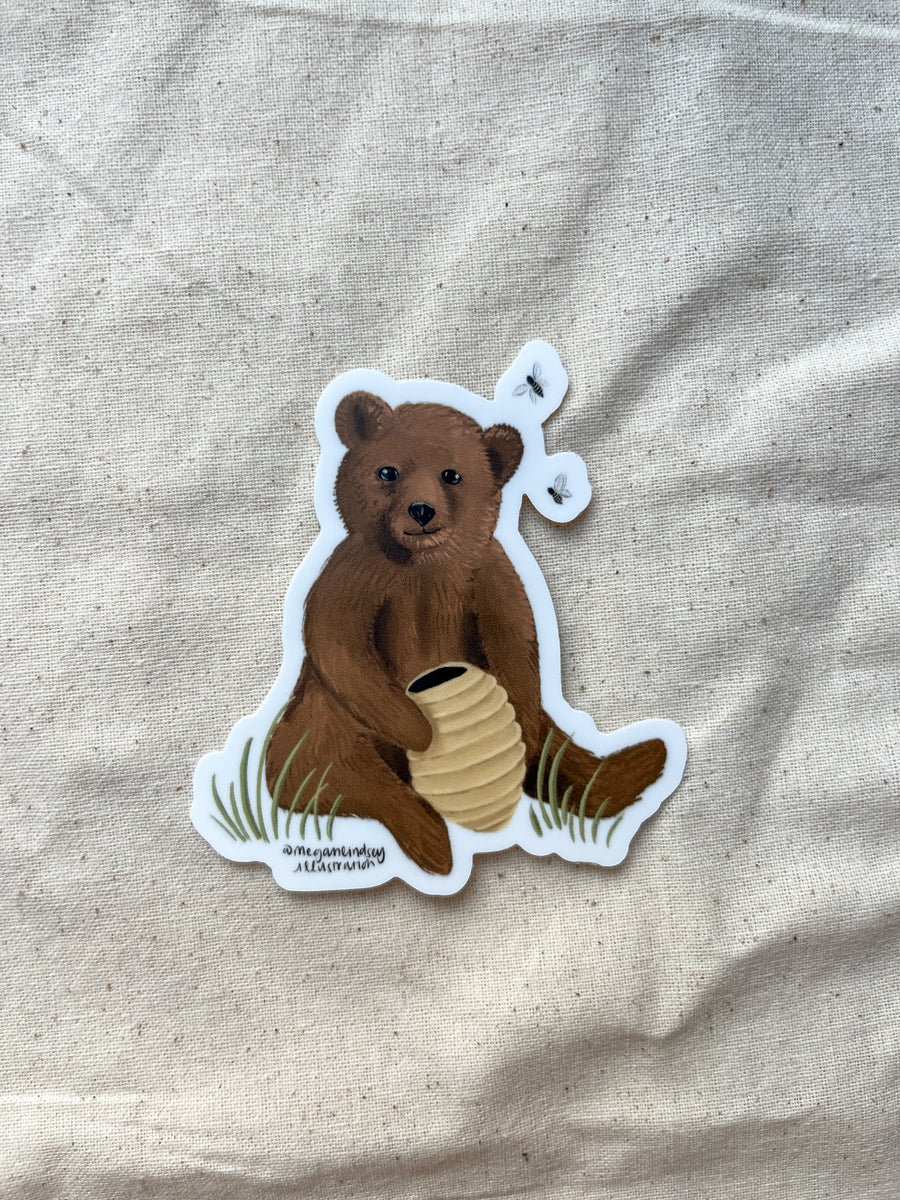 Honey Bear Sticker – Megan Lindsey Illustration